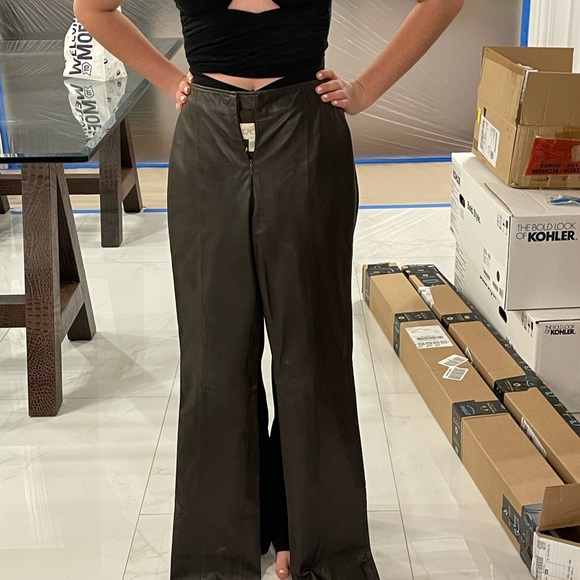 Cache | Pants & Jumpsuits | Dark Brown Leather Pants | Poshmark